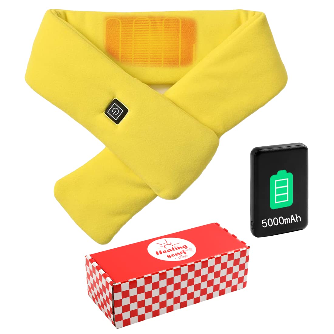 hYwecy Neck Heating Pad Heated Scarf-Three Temp Setings-Heating Scarf for Men/Women (black)