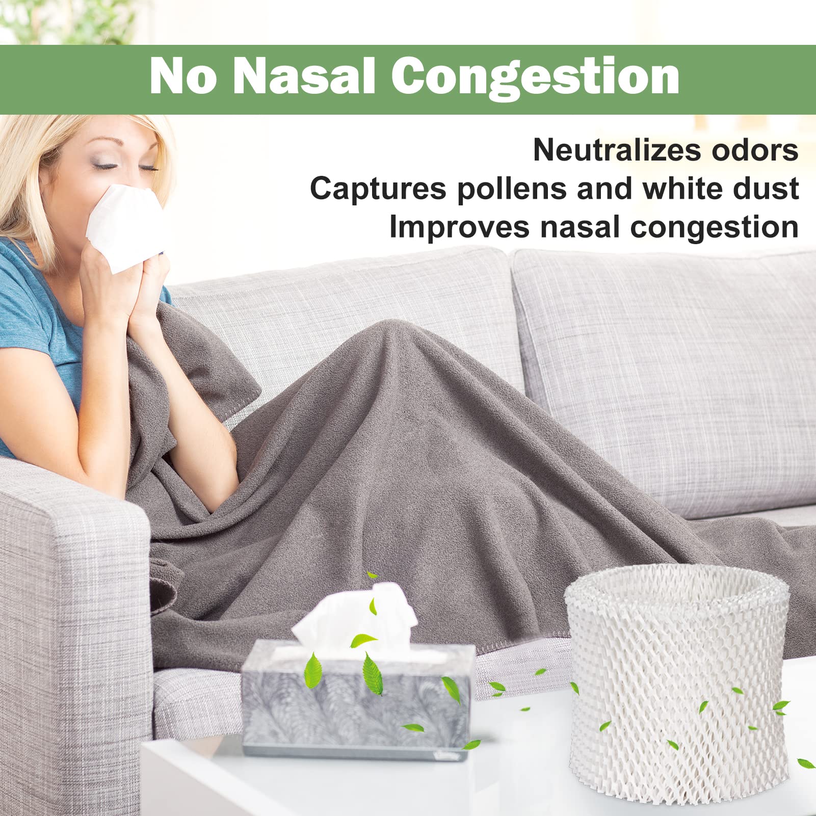 Future Way HC-888 Humidifier Filter C Compatible with Walgreens Cool Mist Humidifier, Honeywell HC 888 Series, HCM 890 Series, 3-Pack