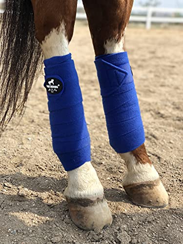 TGW RIDING Horse Polo Leg Wraps, 4-Pack (Royal Blue)(4.73inchesX118inches)