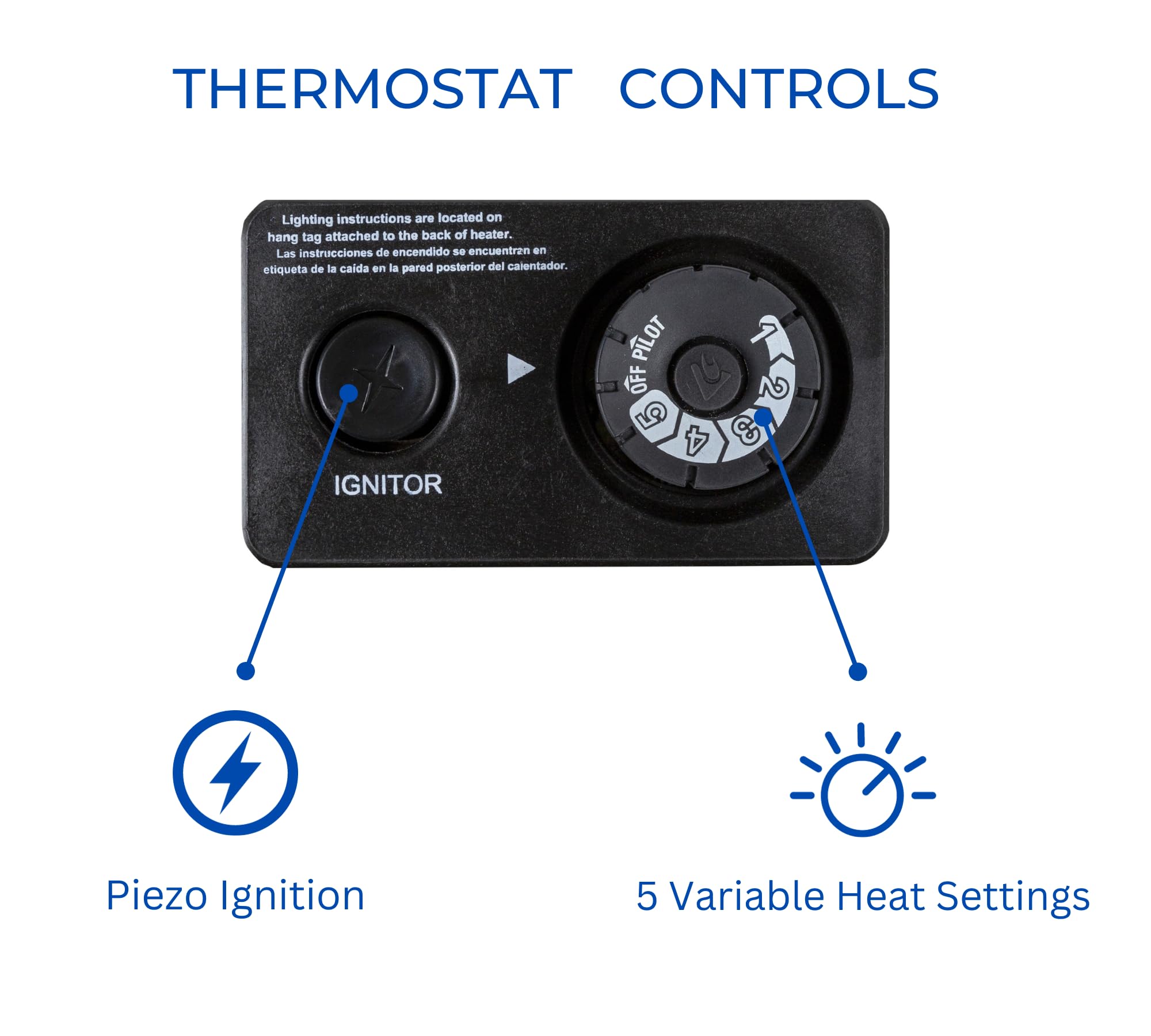 ProCom ML250TPA-B Ventless Propane Gas Infrared Space Heater with Thermostat Control for Home and Office Use, 25000 BTU, Heats Up to 1400 Sq. Ft., Includes Wall Mount and Base Feet, White