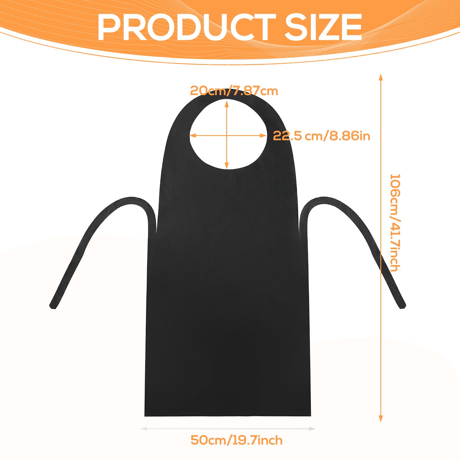 Janmercy 25 Pcs Disposable Black Apron Unisex Bib Apron 20 x 42 Inch Roomy Kitchen Apron for Outdoor Party Cooking BBQ Restaurant Crafting Drawing