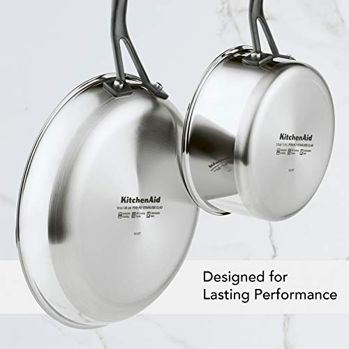 KitchenAid 5-Ply Clad Polished Stainless Steel Fry Pan/Skillet, 12.25 Inch
