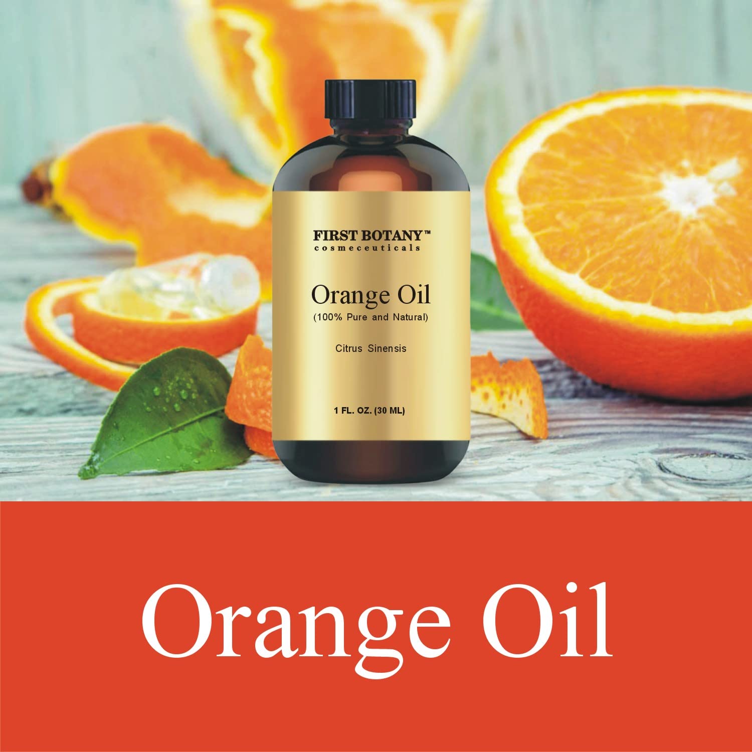 First Botany, 100% Pure Orange Essential Oil - Premium Orange Oil for Aromatherapy, Massage, Topical & Household Uses - 1 fl oz (Orange)