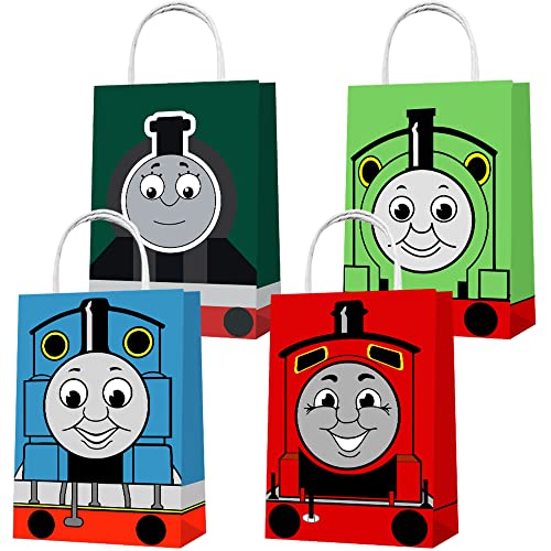 Party Favor Bags 16PCS for Train Gift Bags Goodie Bags Train Treat Candy Bags for Train Themed Kids Boys Girls Birthday Party Supplies Decorations