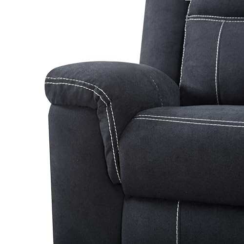 FANYE L-Shaped Power Motion Corner Sectional, Polyester Blend Upholstered 5 Seaters Recliner Sofa & Couch W/ 2 Console Storage, 4 Cup Holders for Living Room Home Theater Large Space, Gray