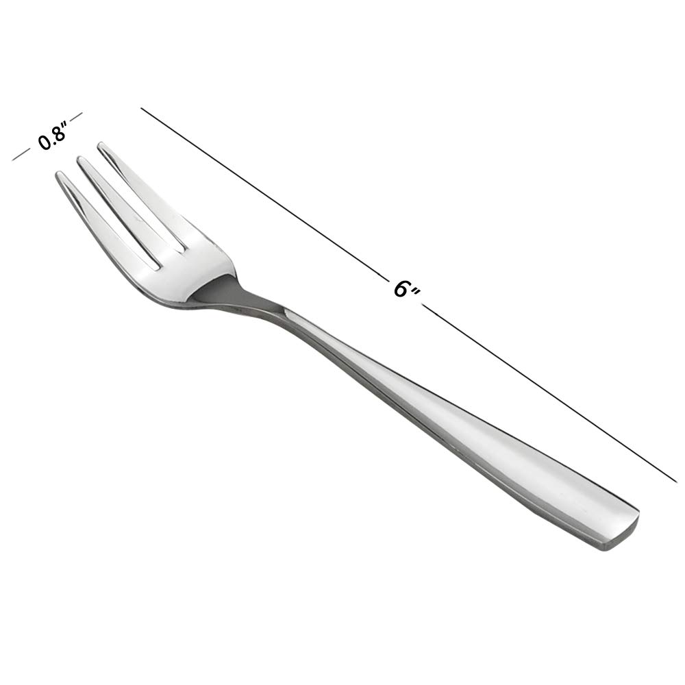 HOMMP 16 Pieces Stainless Steel 3-tine Dessert Fork, Cake Fruit Fork Set
