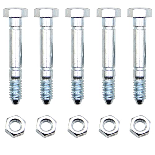 HAKATOP 5 PK 51001500 5/16" Shear Bolts & Nuts Replacement for Ariens 51001500 510015 Shear Bolts John Deere AM136890 Snowlower Shear Pins