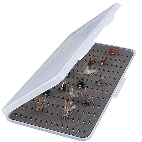 Fishing Tackle Box, ABS Lightweight Fly Fishing Storage Tackle Box Fish Hook Lure Case with Foam Accessory