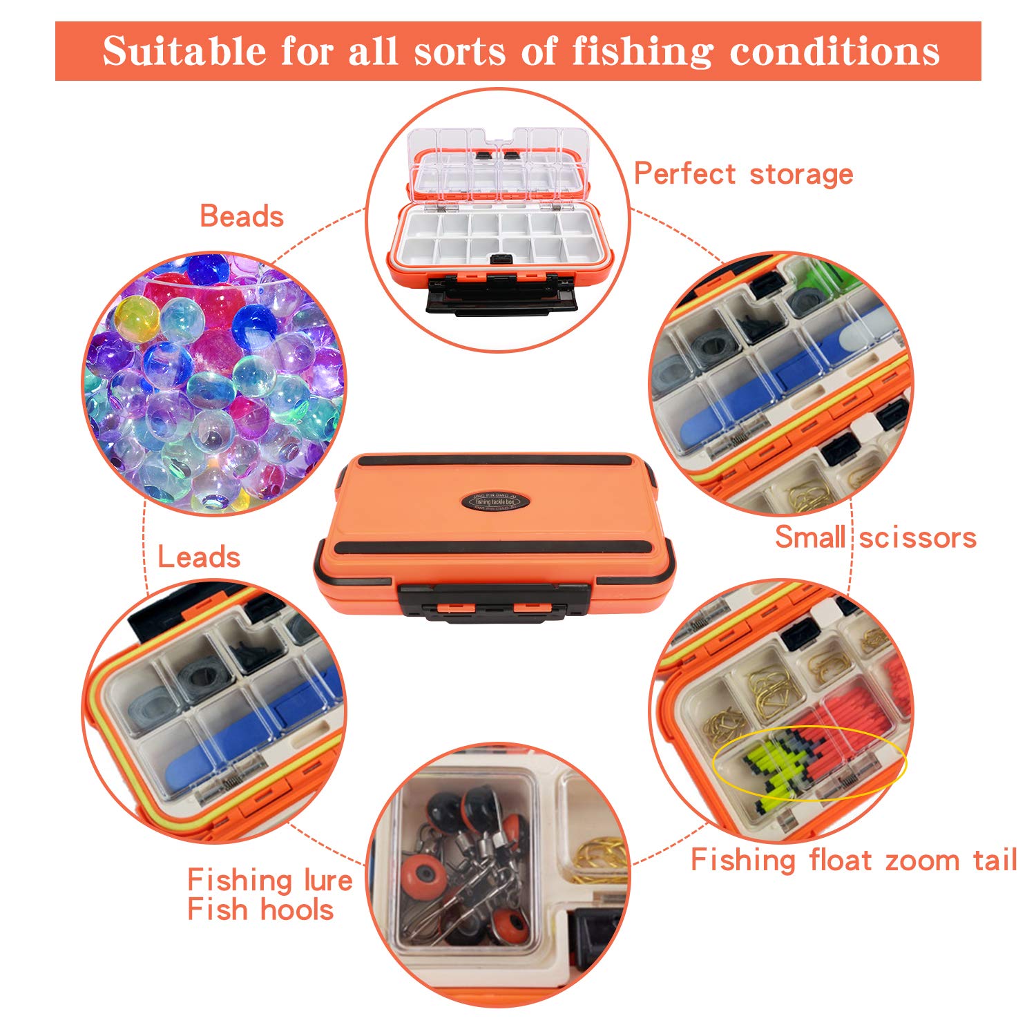 Fishing Tackle Box Waterproof Portable Tackle Box Organizer With Storing Tackle Set Plastic Storage, Floating Storage Box, Fishing Lure Boxes Bait Storage Case Containers For Trout, Jewelry, Bead