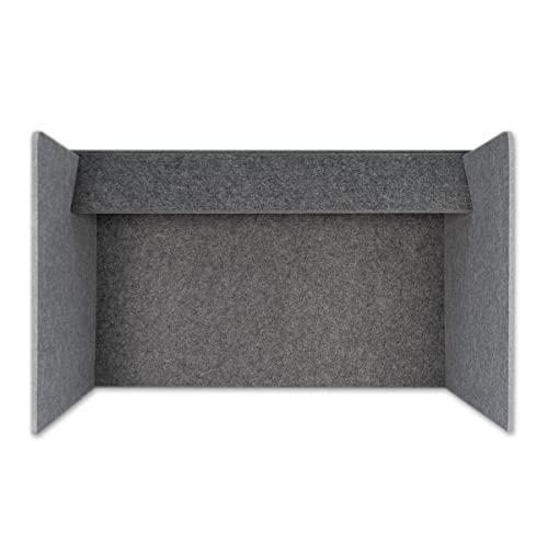 Sound Absorbing Desktop Partition - Privacy Screen - Tabletop Divider - 35.75″W x 20.5″H x 17.5″D (Charcoal / Slate Grey)