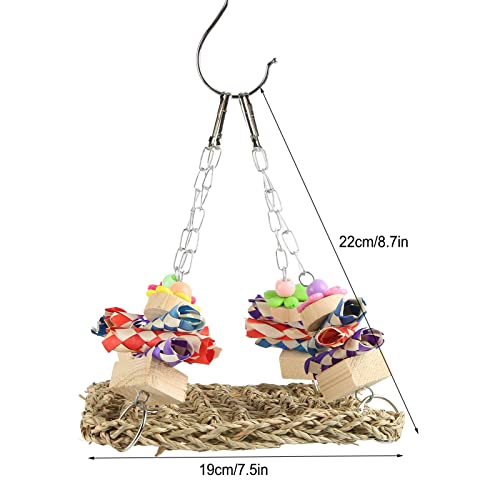 Seagrass Bird Mat, Seagrass Bird Swing Bright Colors Keep Birds Bored