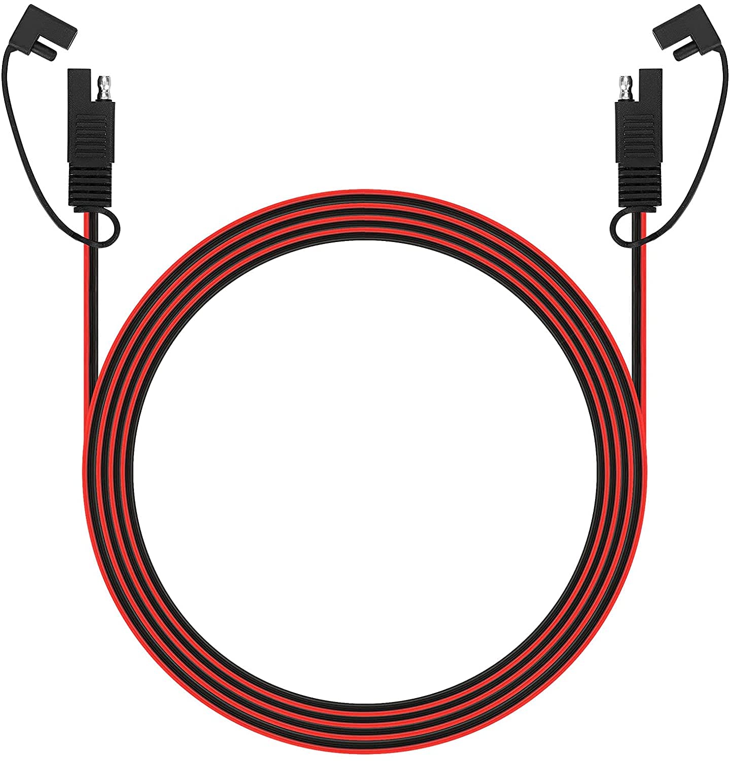 Halokny SAE Double Head with Dustproof and Waterproof Cover SAE Extension Cable, SAE Conversion Wirel 14AWG for SAE Plug of Automobile and Solar Panel (3Ft / 1M)