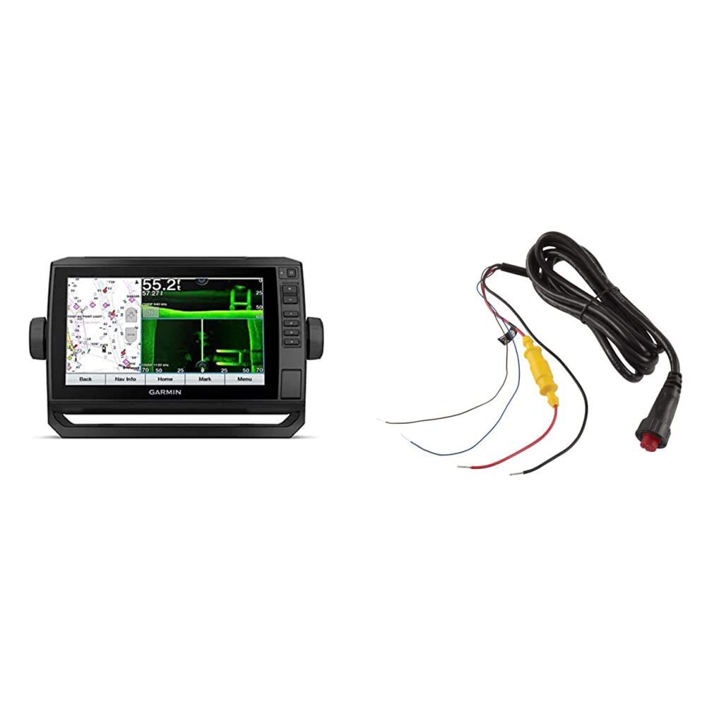 Garmin ECHOMAP UHD 94SV, Keyed-Assist Touchscreen Chartplotter with U.S. BlueChart G3 & 010-12445-00 Power/Data Cable Threaded 4-Pin, Black