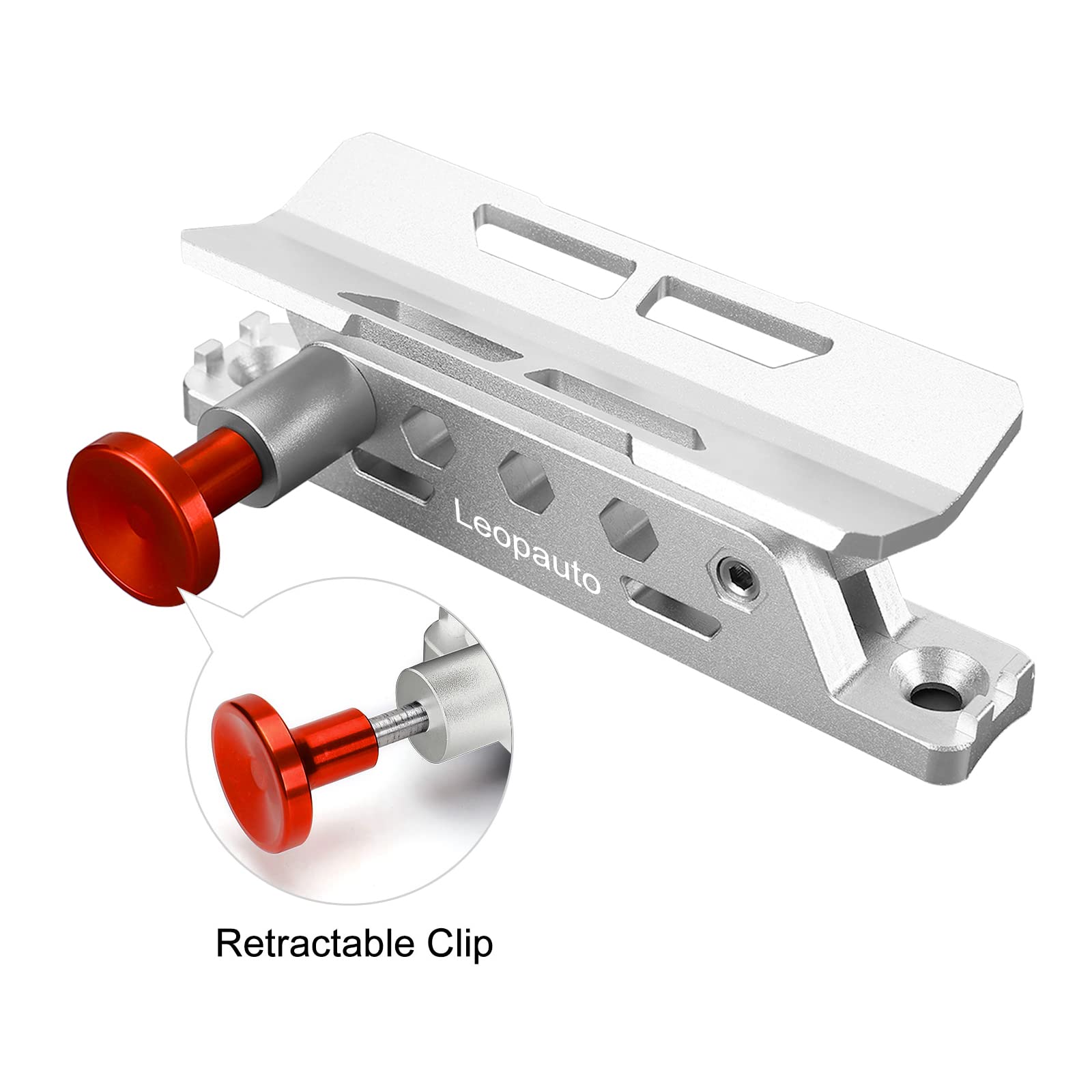 Leopauto Vehicle Fire Extinguisher Mount Bracket, Aluminum Adjustable Quick Release Roll Bar Fire Extinguisher Bottle Mount with 8 Clamps, Compatible with Jeep Wrangler JK TJ Rubicon UTV, Silver