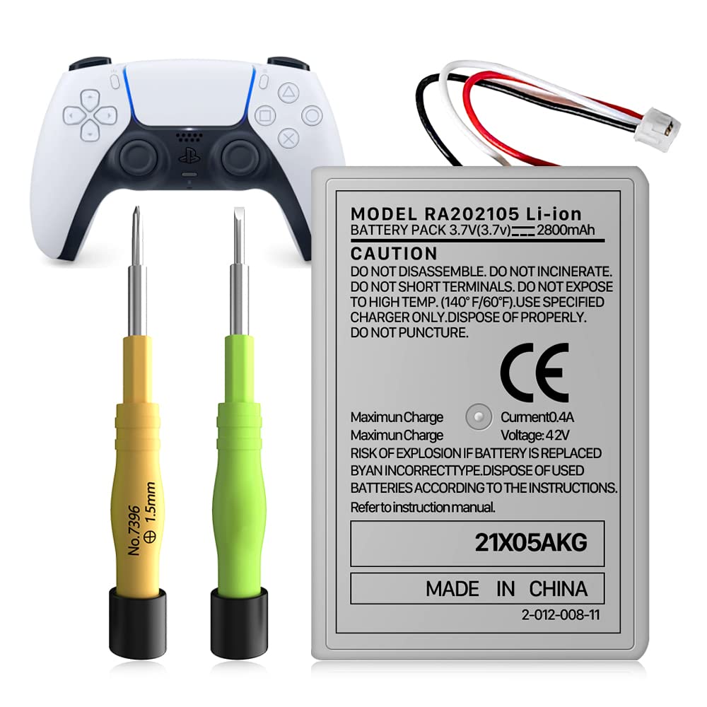 HUAENG PS5 Controller Battery,[Upgraded] 2800mAh LIP1708 Li-ion Replacement Battery for Sony Playstation 5 Dualsense Controller CFI-ZCT1 W B U Replace PS5 LIP1708 Battery Pack