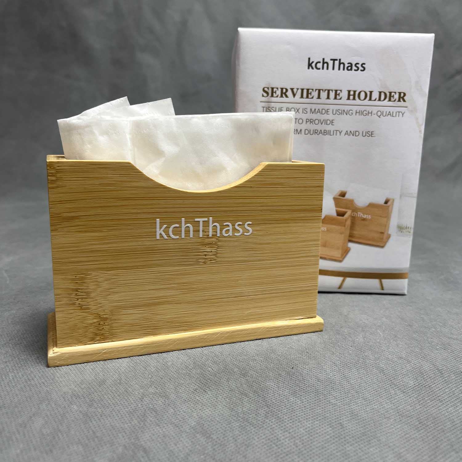kchThass Serviette holders , Tabletop Freestanding Tissue Dispenser,Wooden Napkin Holder Dispenser Stand,Napkin Holder Organizer for Kitchen Restaurant Home Decor 1Pack