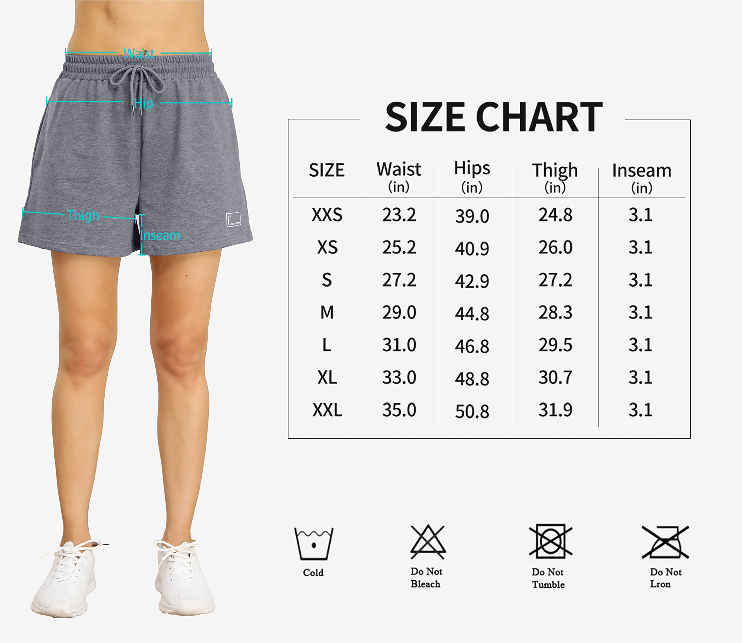 IMFASY Women Casual Fleece Sweat Shorts with Pockets and Drawstring Sweatpants for Workout Running Green