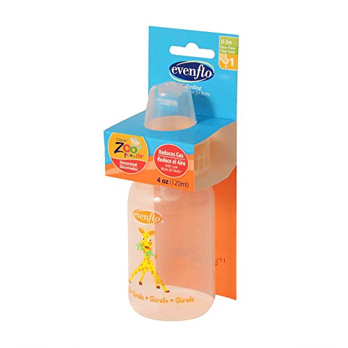 Evenflo Zoo Friends Bottle Pegable with Standard Nipple, 4 Ounce