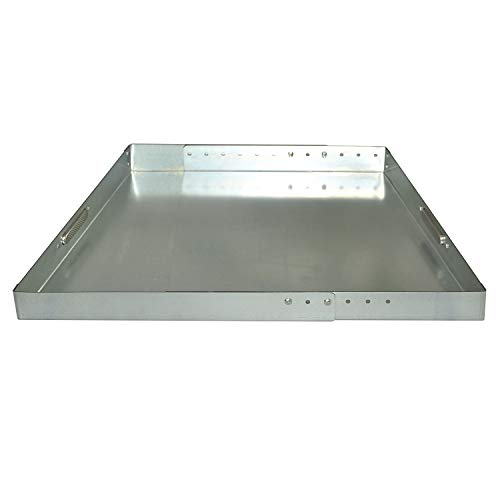 Hi-Flame Fireplace Tray-Expandable/Adjustable Ash Pan with Handles for Up to 30" Fire Place Grate-Nuts and Bolts Included, Sliver Color