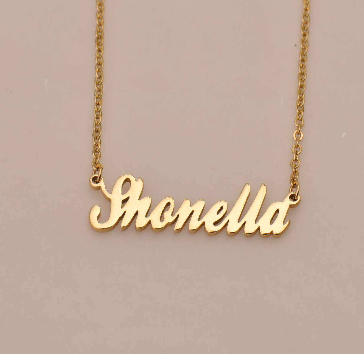HUAN XUN Custom Name Plate Necklace Unique Jewelry Gifts for Mom Mother Keila