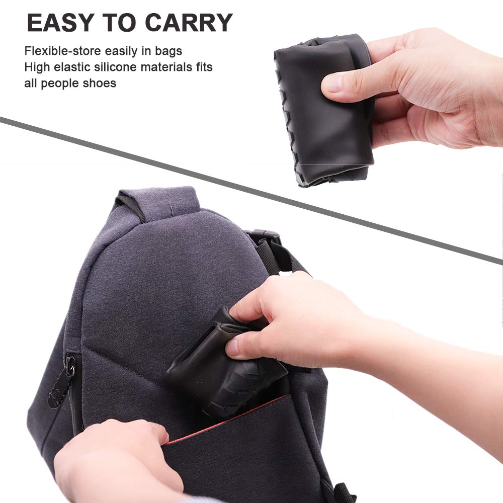Nirohee Waterproof Shoe Covers, Shoe Covers for Rain, Rain Boots Covers Reusable Easy to Carry Shoes Covers for Women, Men, Kids