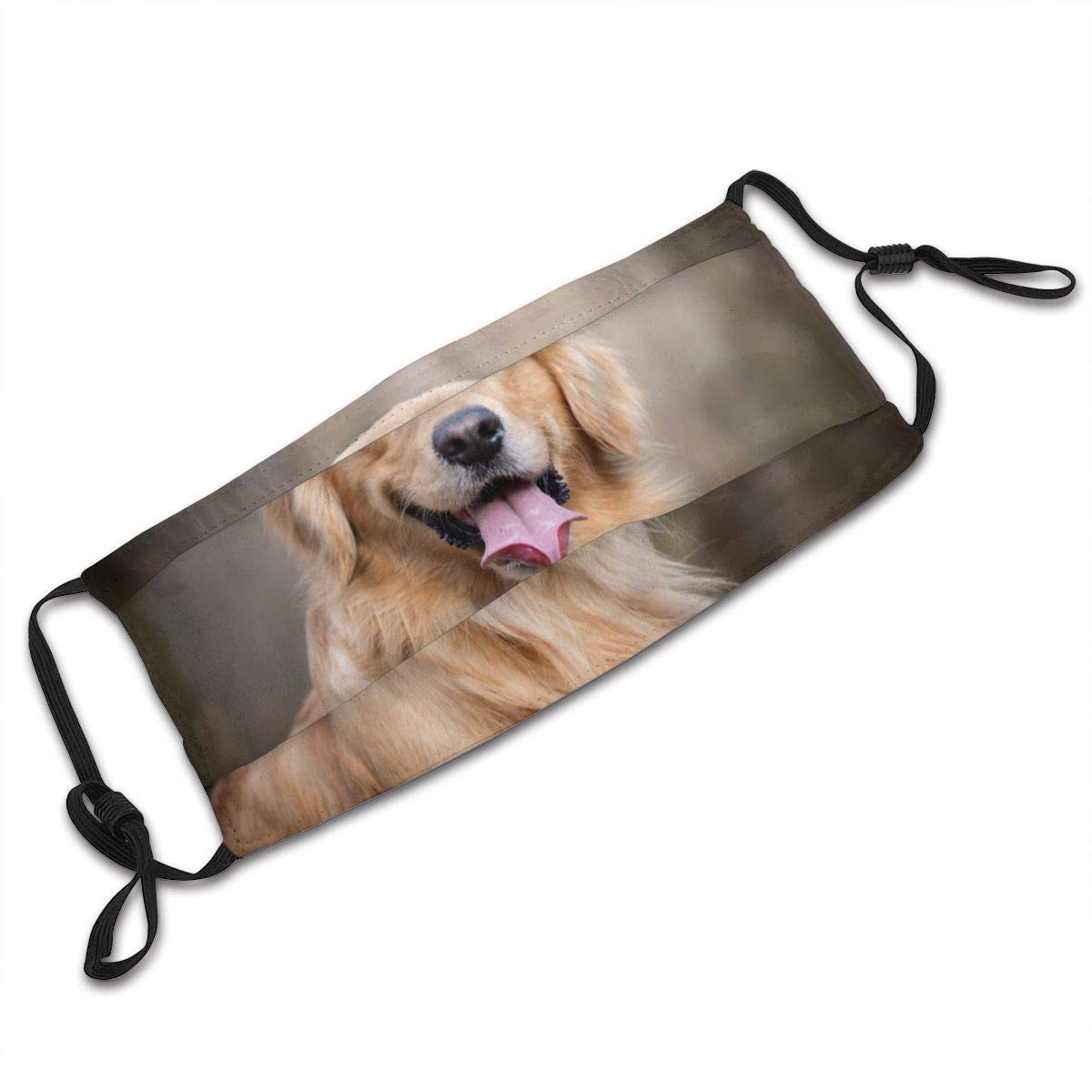 Golden Retriever Pet Cloth Face Mask With Filter Pocket Washable Face Bandanas Balaclava Reusable Fabric Protection
