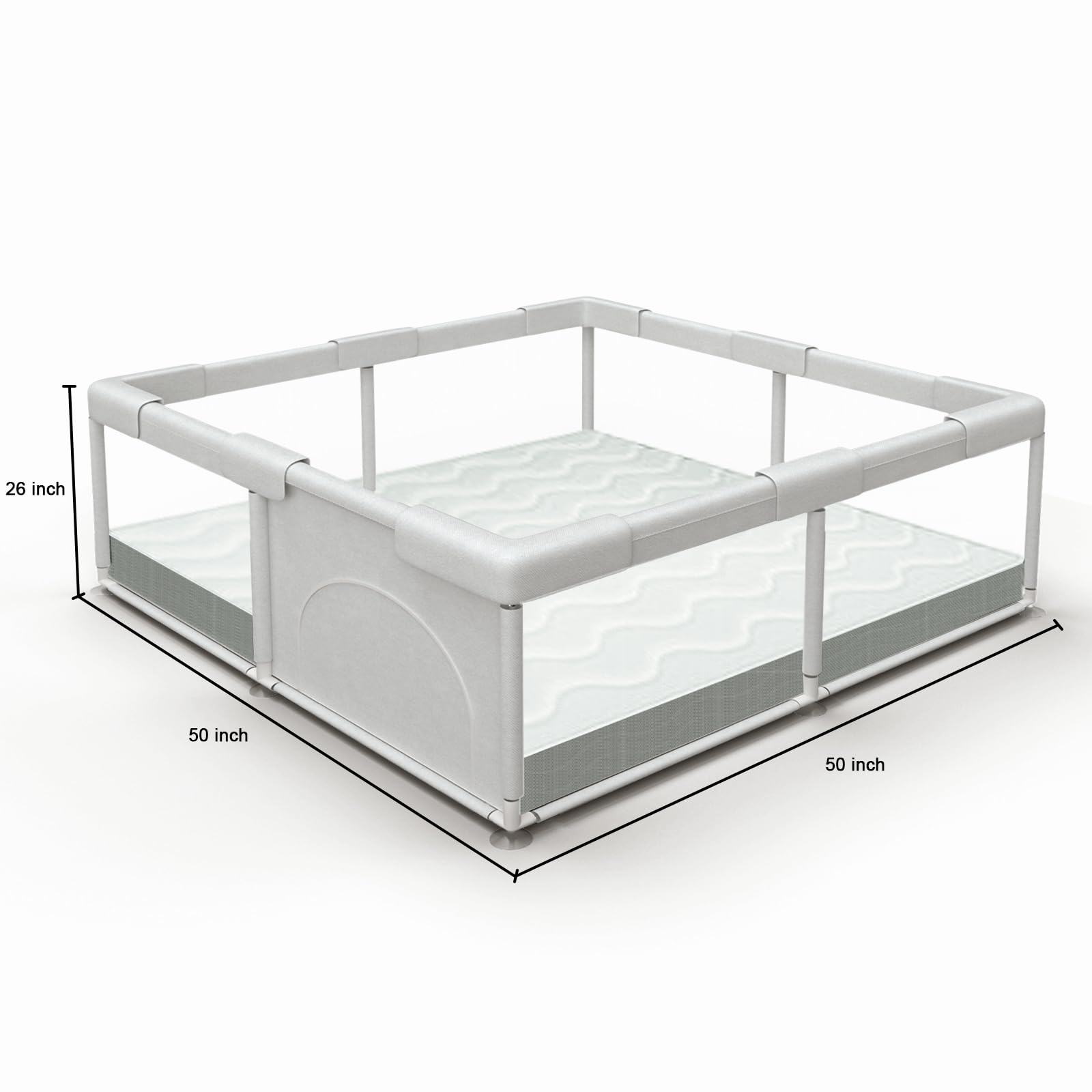 Hiaksedt Baby Bassinet Bedside Sleeper,Portable Crib& Playpen,Crib for Newborn 50x50'' Grey