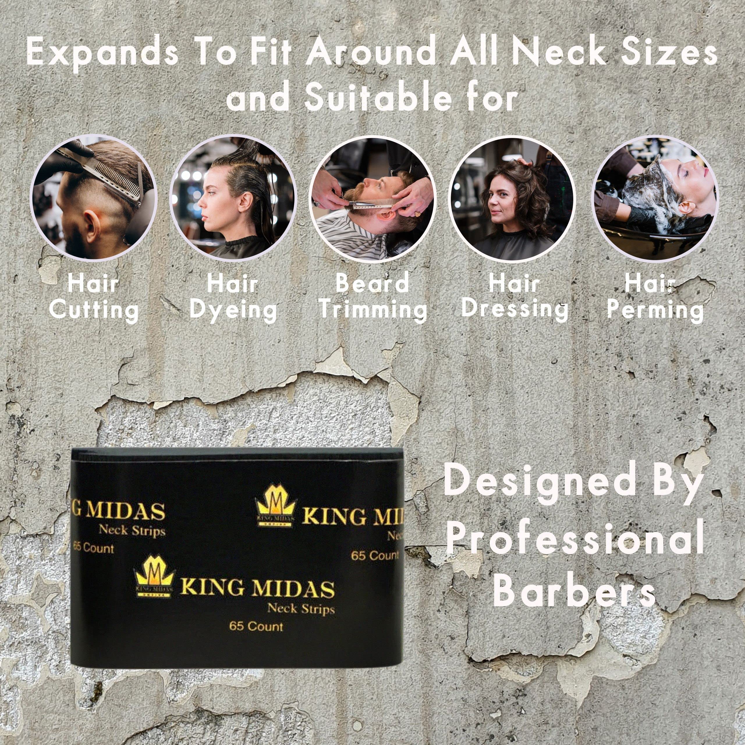 King Midas EmpireNeck Professional Stretch Paper Bands - 12 Pack Disposable Hair Cutting and Styling Accessories for Salons and Barbers