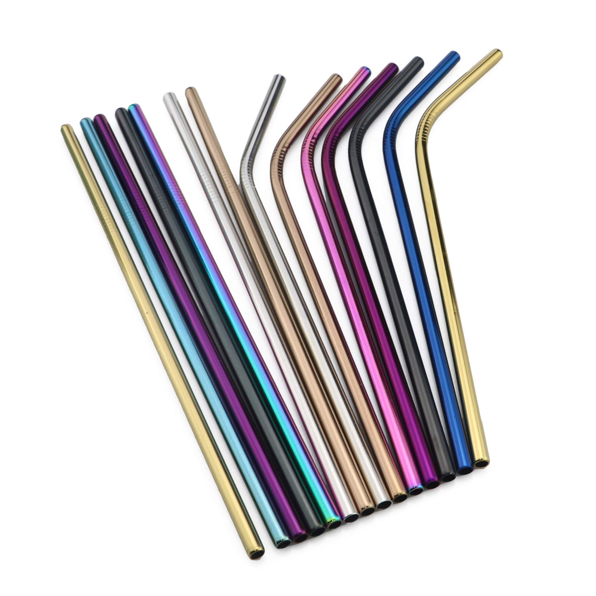 JANKNG 3 Pieces 304 Stainless Steel Metal Straws Set, 8.5 Inch Extra Wide Milkshake Bubble Reusable Drinking Straws For 20oz Tumblers Yeti Rumblers Cold Beverage, Pink