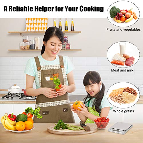 Emoly Food Scale,Digital Kitchen Scale, Mini Size Food Scale 500g/ 0.01g - High Precision Jewelry Weight Scale with Platform, Stainless Steel, LCD Display, Tare，Pcs Features（Does not include battery）