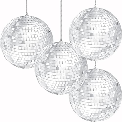 The Dreidel Company Mirror Disco Ball 36-Pack Variety, Silver Hanging Ball with Attached String for Ring, Reflects Light, Fun Party Home Bands Decorations, Party Favor (36-Pack Variety)