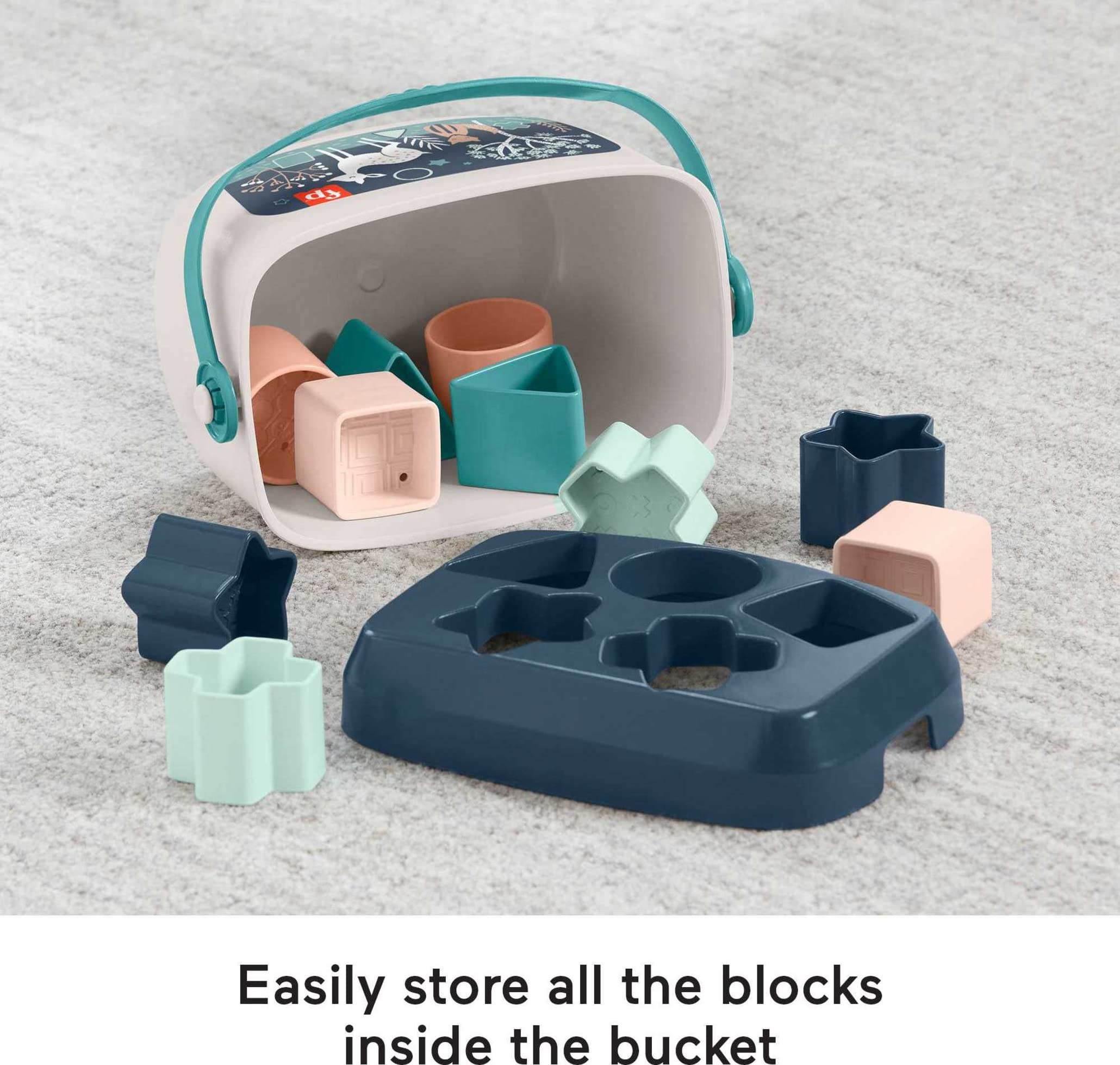 Fisher-Price Baby's First Blocks Navy Fawn and Rock-a-Stack Baby Toy