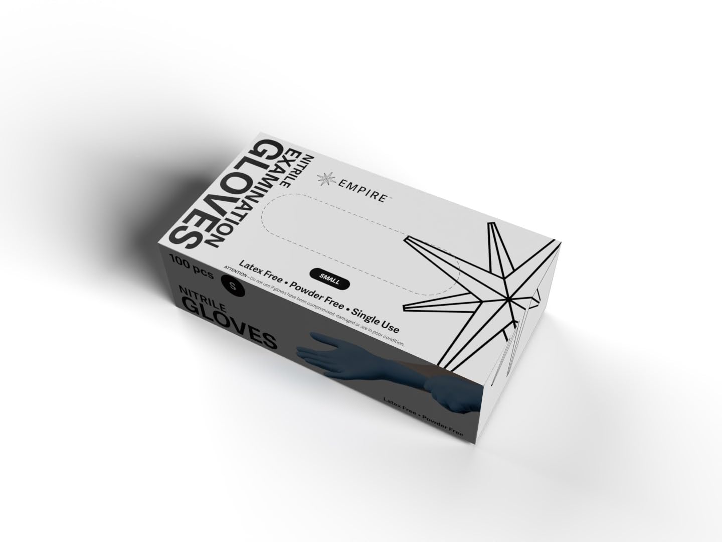 EMPIRE - Blue Nitrile Exam Gloves - Premium Grade - Non-Sterile - Powder Free - Single Use, Disposable - Latex Free - For Lab, Food Service, Home, & More - Small - 1000 Count Case