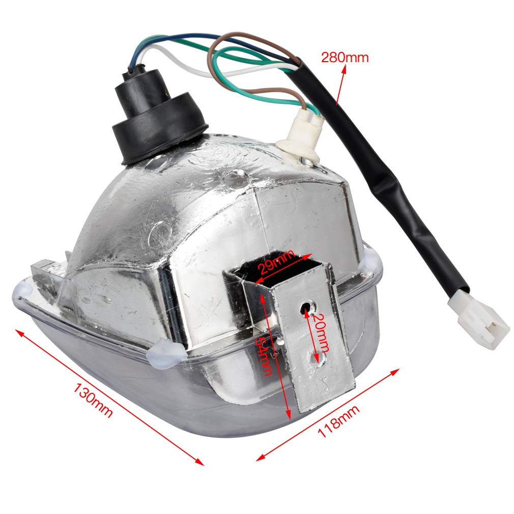 HIAORS Chinese ATV Quad Headlight Head Light Lamp Assembly for Taotao 3050C Coolster SunL 50cc 70cc 90cc 110cc 125cc 150cc Peace Mini Dinosaur Four Wheeler Parts