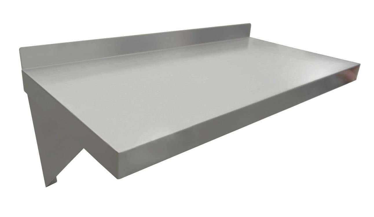 METALCHEF, Stainless Steel Wall Shelf with backsplash 12β D x 48β W| Metal Shelf for Kitchen, Restaurant, Garage and Laundry Room, Wall Mount NSF 18 GA