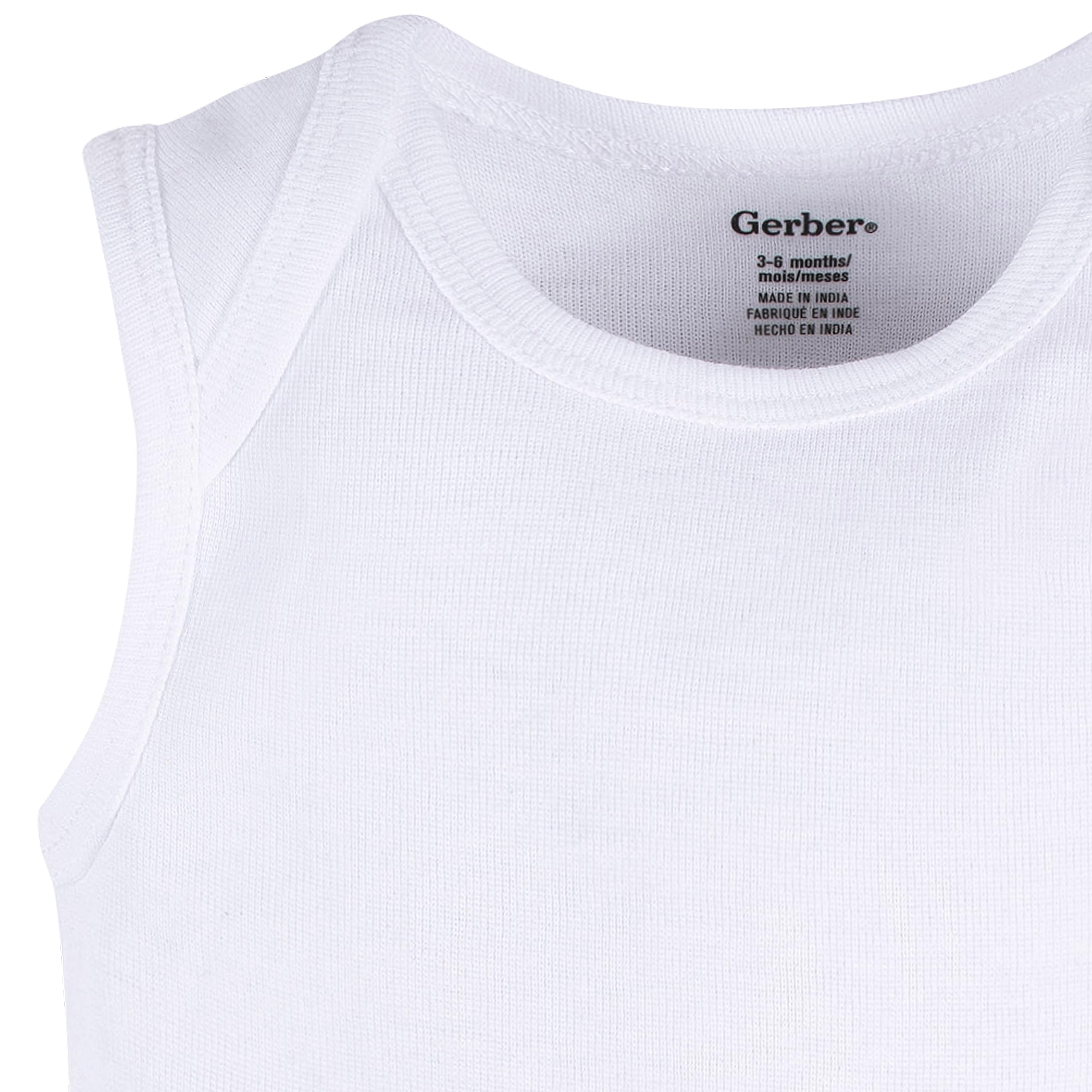 Gerber Unisex Baby Multi-Pack Sleeveless Onesies Bodysuit White 18 Months