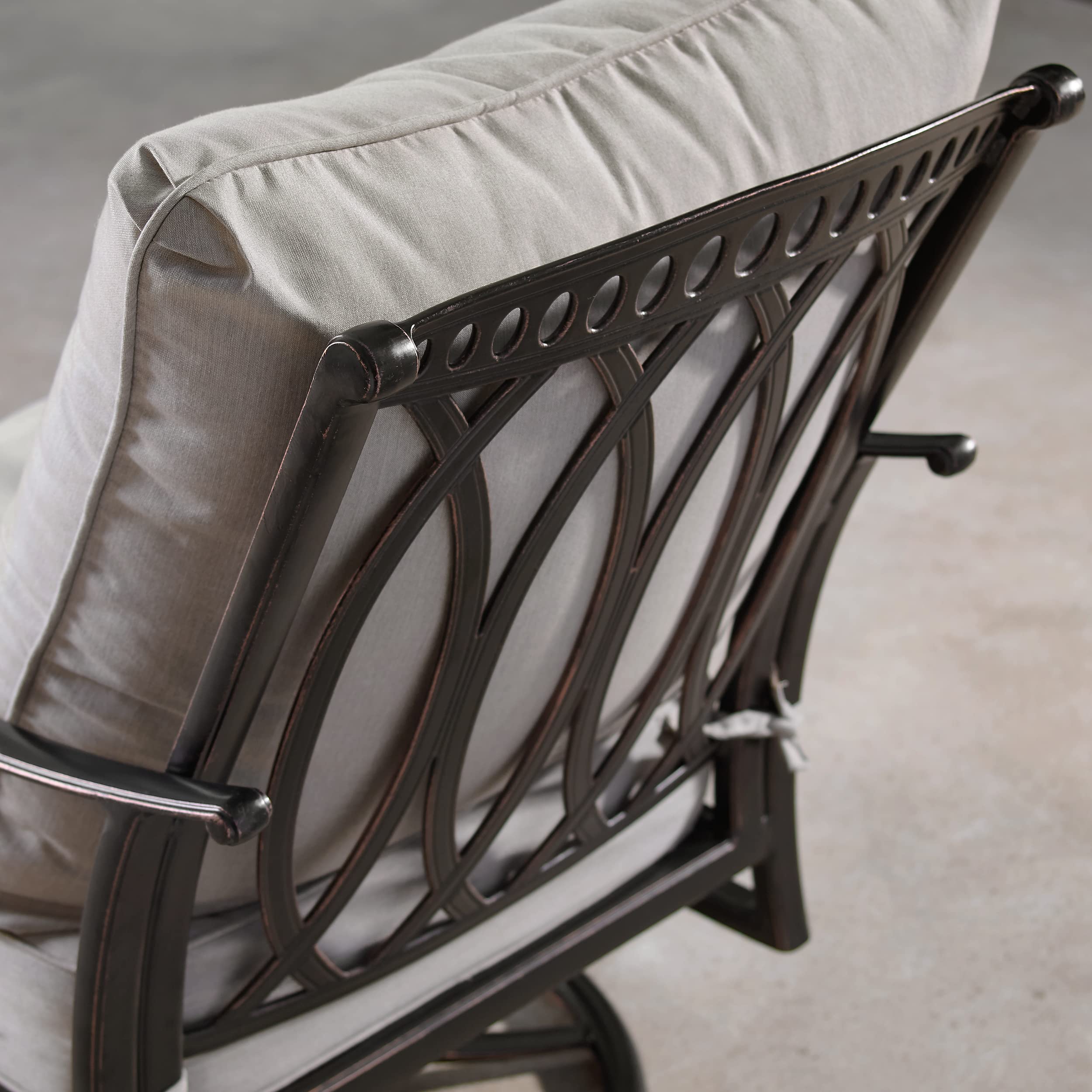 Oakland Living Aluminum Outdoor Swivel Club Finish with Thick Grey Polyester Cushions (Set of 2) Deep Seating Rocking Chairs, Antique Copper (AZRICA-2CHAIR-AC)