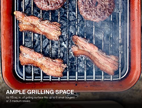 Everdure CUBE Portable Charcoal Grill, Tabletop BBQ, Perfect Tailgate, Beach, Patio, or Camping Grill, Lightweight & Compact Small Grill with Preparation Board & Food Storage Tray, Graphite