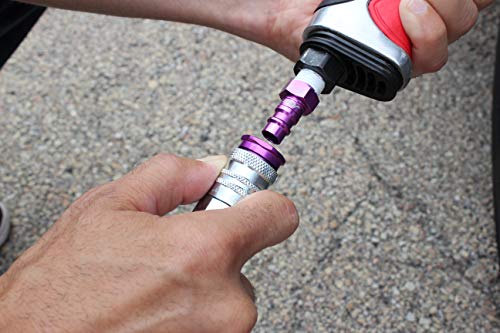 Milton 760VC-20 ColorFit HighFlowPRO Plugs, V-style Purple, 1/4" NPT Male, Box of 20