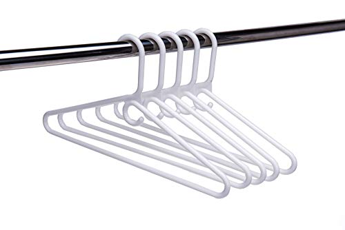 Quality White Hangers 30-Pack - Super Heavy Duty Plastic Clothes Hanger Multipack - Thick Strong Standard Closet Clothing Hangers with Hook for Scarves and Belts-17 inch Coat Hangers (White, 30)