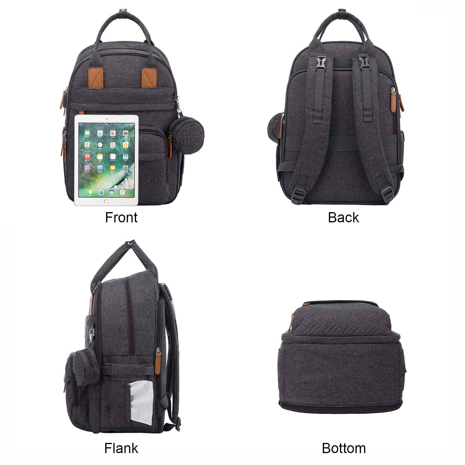 LOVEVOOK Diaper Bag Backpack Baby Diaper Bags for Girl Multifunction Small Travel Backpack Purse with Stroller Straps, and Insulated Pockets