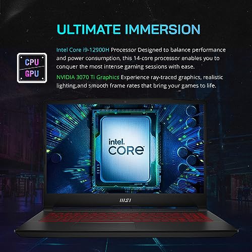 MSI Katana GF66 15.6β FHD Gaming Laptop, Intel Core i9-12900H, NVIDIA GeForce RTX 3070Ti, 64GB DDR5 RAM, 4TB PCle SSD, Backlit Keyboard, Nahimic Audio, WiFi 6, Black, Win 11 Pro, 32GB USB Card