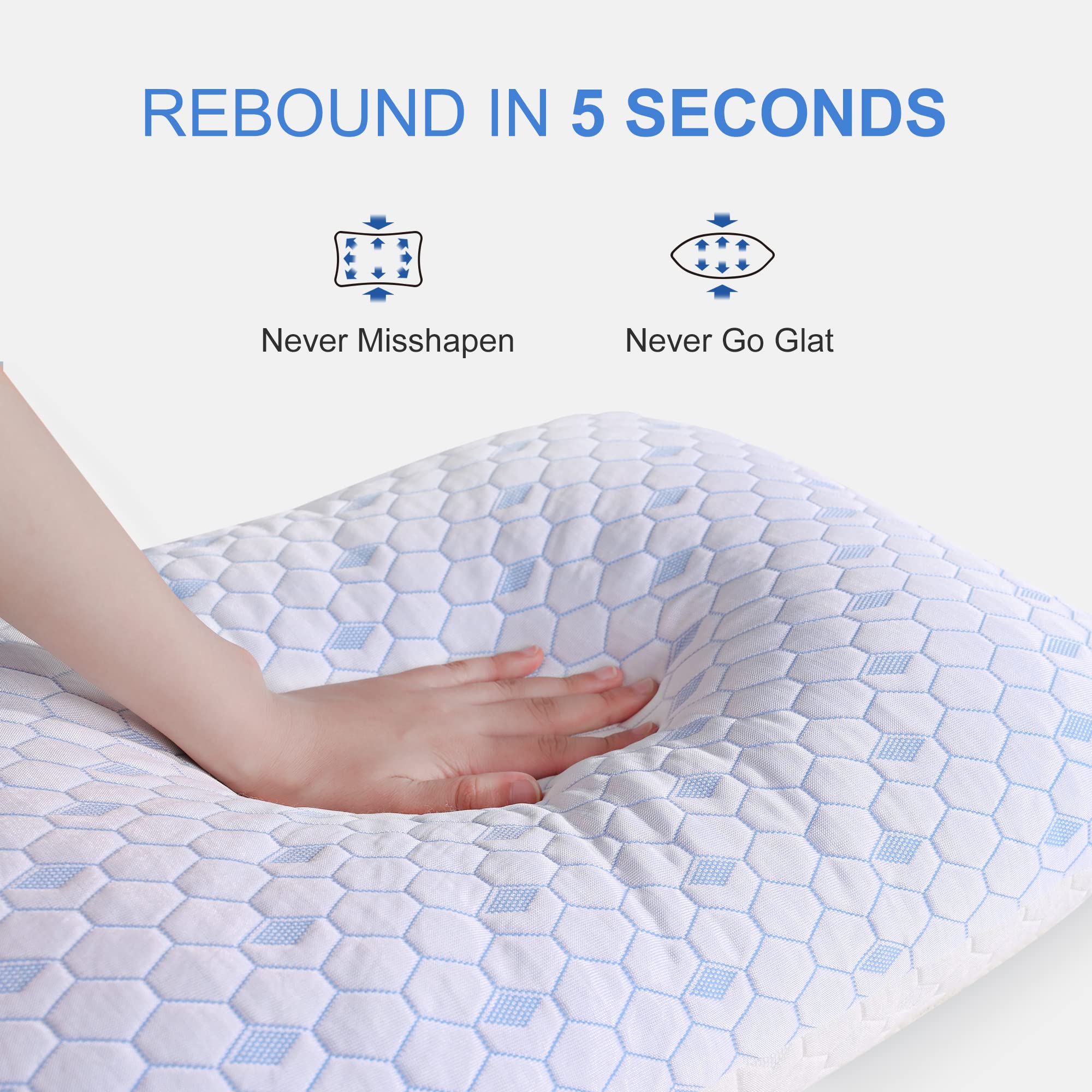 ESHINE Full Body Pillows for Adults - Full Body Pillow for Sleeping/Gel Infused Cooling Pillows/Shredded Memory Foam Pillows, Oeko-TEX/CertiPUR-US Certified, 20x54 Long PillowsâŚ