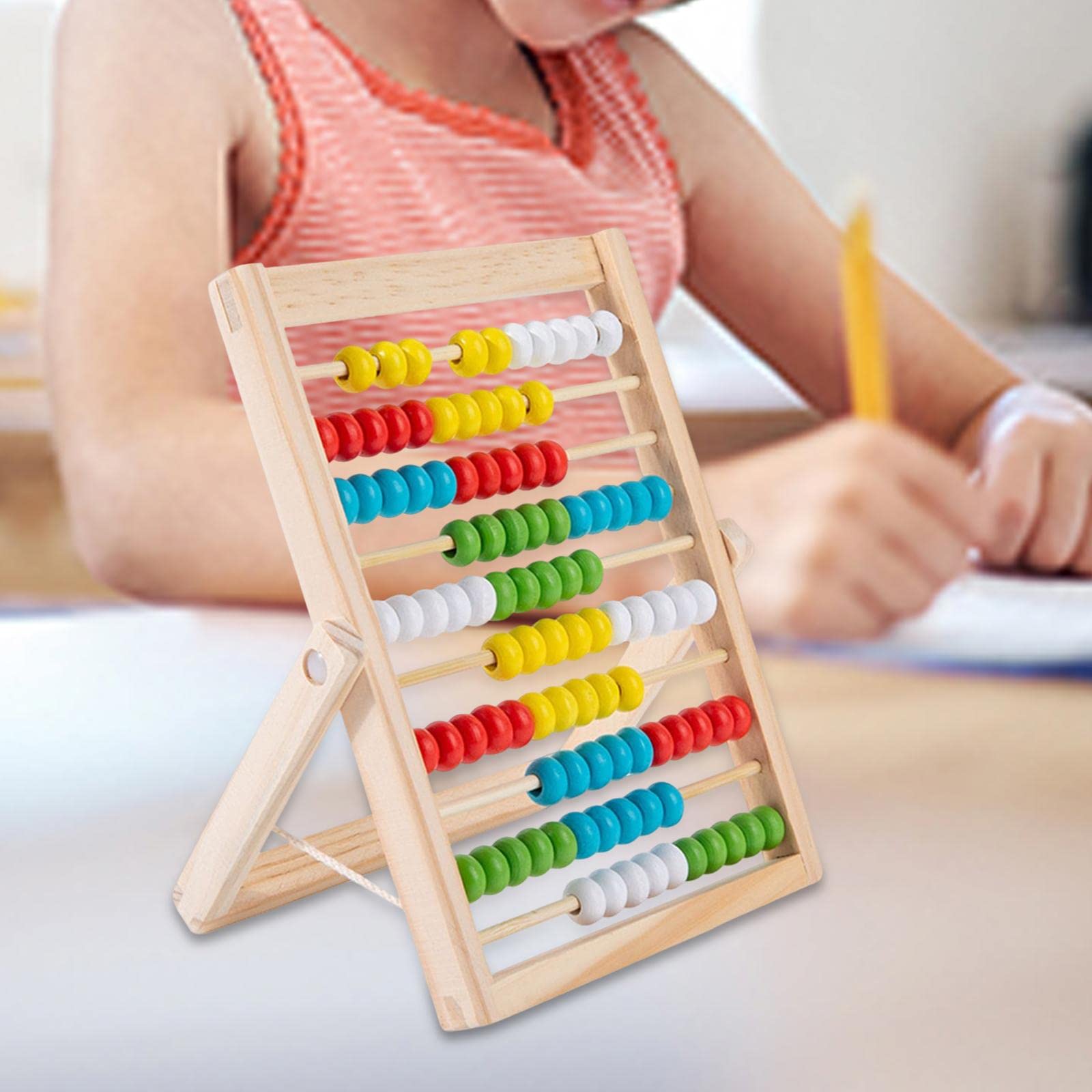 Gazechimp Wooden Abacus Educational Counting Frames Toy,Kids Learning Math with 100 Colorful Beads,10 Rows Abacus for Children Toddlers Girls Boys