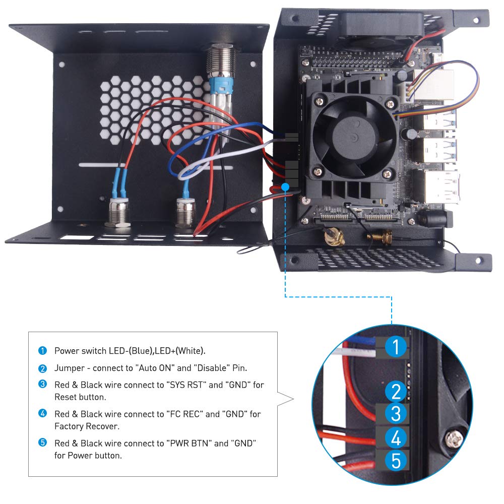 GeeekPi NVIDIA Jetson Nano B01 Metal Case with 4020 PWM Cooling Fan and 4010 Fan, Power & Reset Control Switch, Camera Holder for NVIDIA Jetson Nano Developer Kit (Support Jetson Nano B01 and A02)