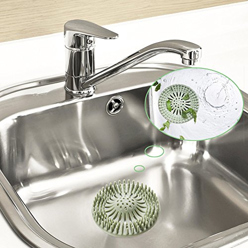 KongNai Hair Catcher Shower Drain Cover, 4 Pack Hair Stopper Drain Protector for Bathroom Bathtub and Kitchen, Reusable Rubber Sink Strainer