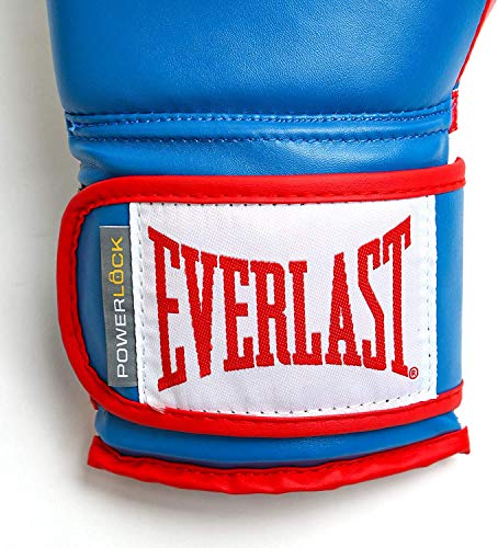Everlast P00000594 Powerlock Training Gloves (Hook & Loop) Blue/Red 16oz