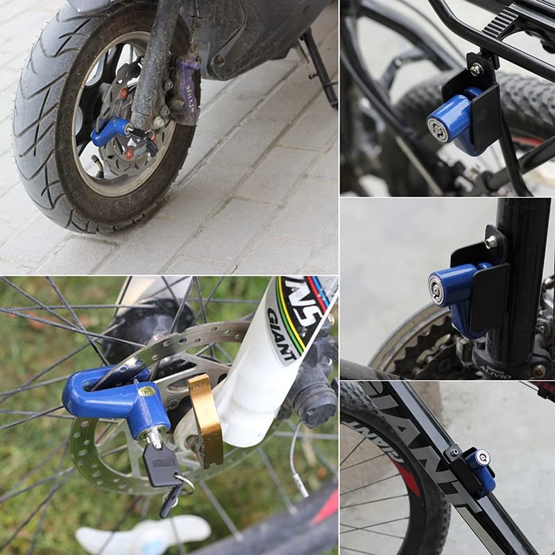 MACIMO Bike Lock Security Anti Theft Disc Brake Lock for Bicycle Motorbike Scooter Safety Theft Protection Lock Anti-Shear (Color : BL)