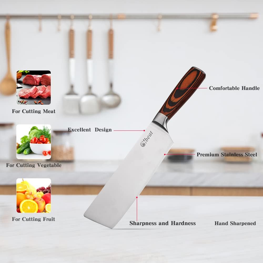 Fashionwu Knife Set, 17 Pcs Kitchen Knife Set with Block, Razor-Sharp, With knife sharpener, High Carbon German Stainless Steel Knife