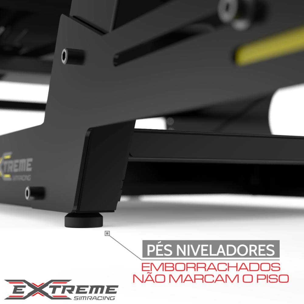 Extreme Simracing Racing Simulator Cockpit With All Accessories (Black/Yellow) - VIRTUAL EXPERIENCE V 3.0 Racing Simulator For Logitech G27, G29, G920, G923, SIMAGIC, Thrustmaster And Fanatec